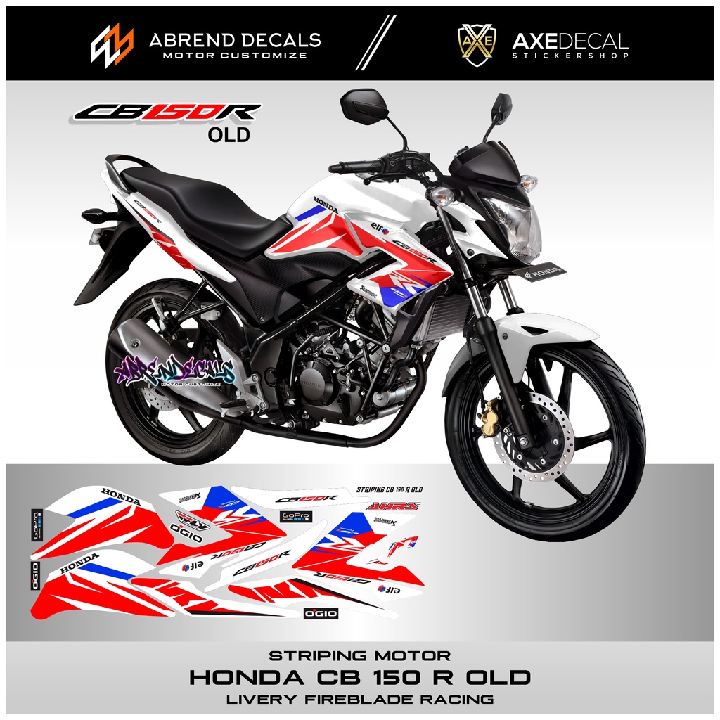 Jual Striping Cb 150 R Old Livery Fireblade Racing Stiker Motor Honda Cb 150 Design Custom