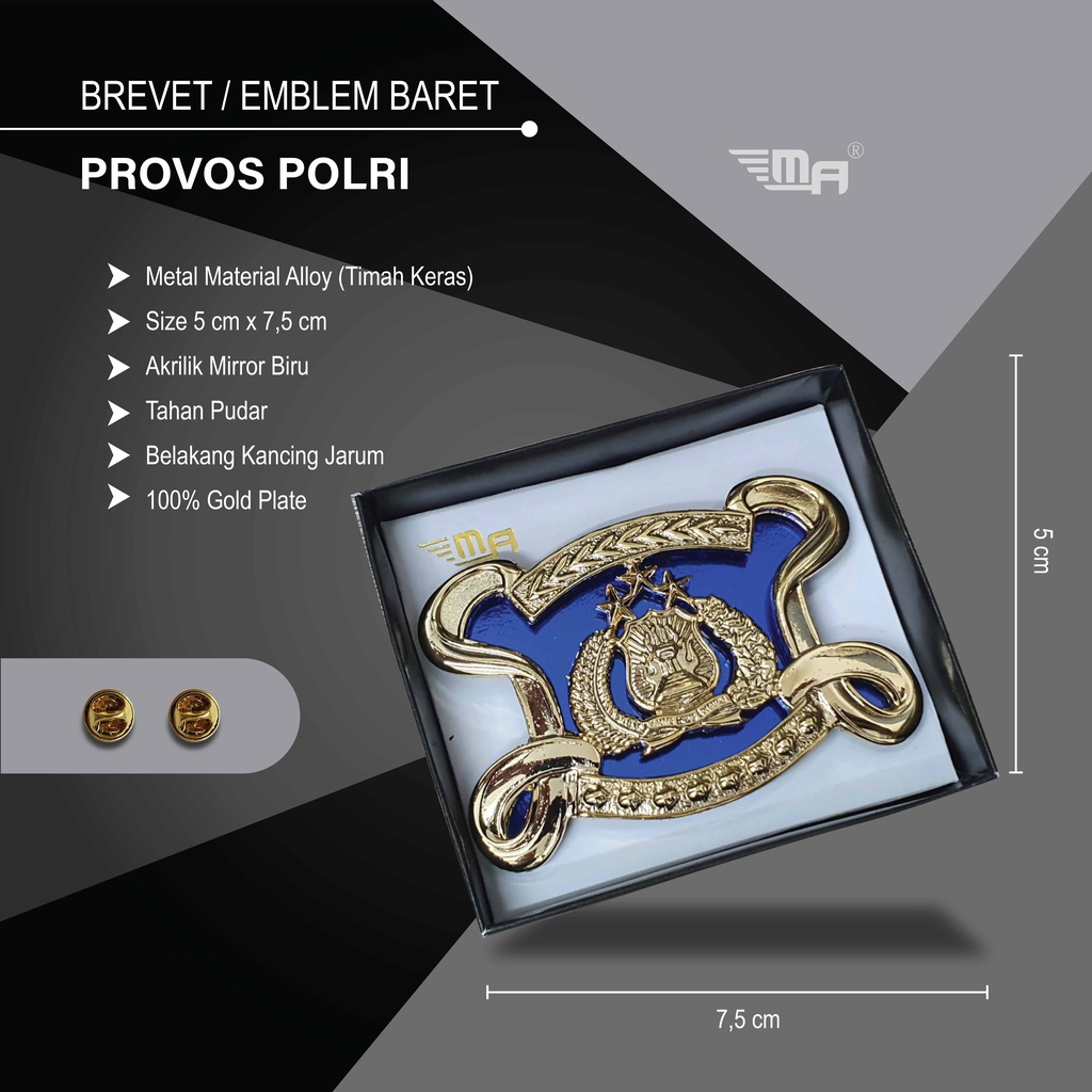 Jual Brevet Emblem Baret PROVOS POLRI Brivet Pin Wing | Shopee Indonesia