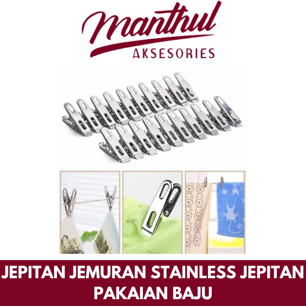 Jual JEPITAN JEMURAN STAINLESS JEPITAN PAKAIAN BAJU | Shopee Indonesia