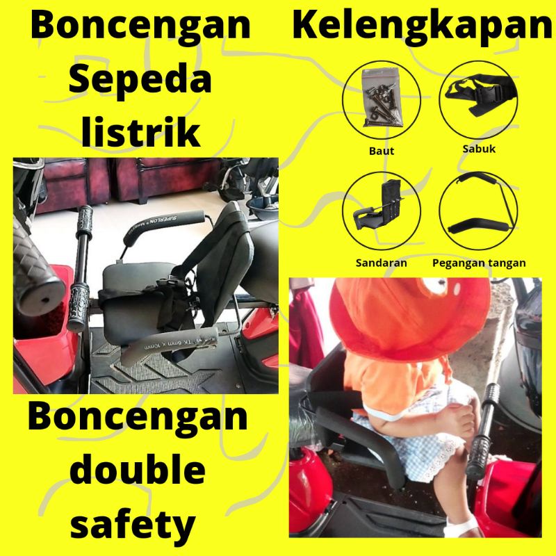 Jual kursi boncengan anak sepeda listrik depan premium safety | Shopee ...