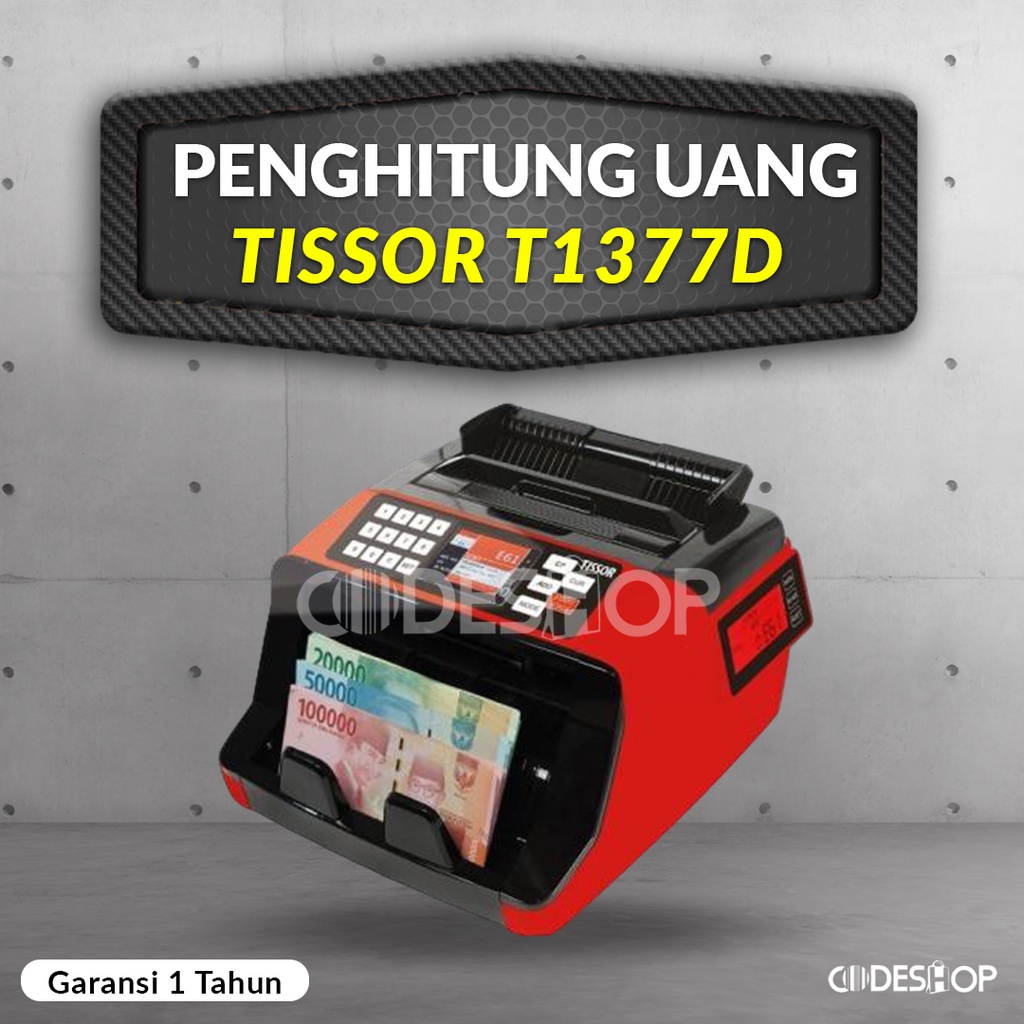 Jual Mesin Hitung Uang TISSOR T1377D Alat Penghitung Deteksi Money Counter | Shopee Indonesia