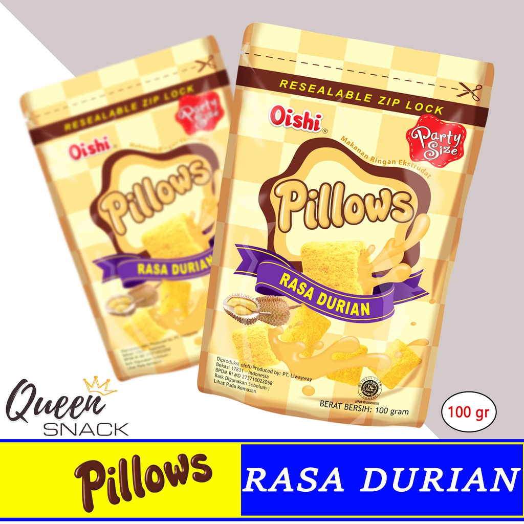 Jual Oishi Pillows Rasa Durian Kemasan Pouch 100gr | Shopee Indonesia