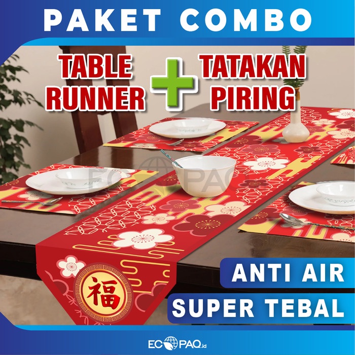 Jual Bundling TABLE RUNNER IMLEK + TATAKAN PIRING - CNY (1 TR+6TP ...