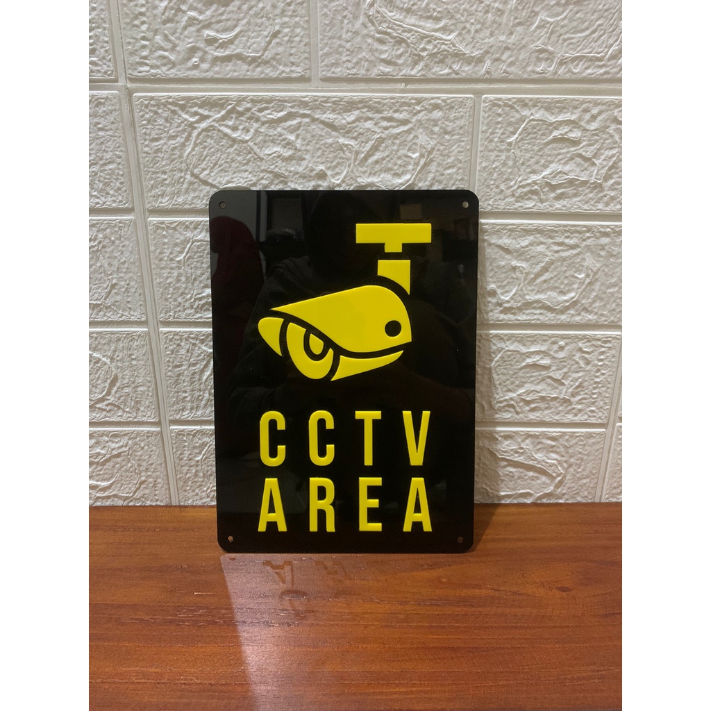 Jual Penanda CCTV AREA sign CCTV Akrilik Laser Cut | Shopee Indonesia