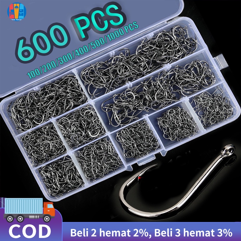 Jual 1000 Pcs Kail Pancing Aneka Ukuran Bahan Baja Karbon Dengan Tali ...