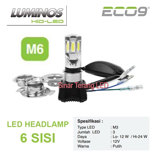Jual LAMPU UTAMA LED HEADLAMP MOTOR H4 H6 H7 6 SISI 3 SISI M6 M3 ECO9 AC DC Luminos | Shopee ...