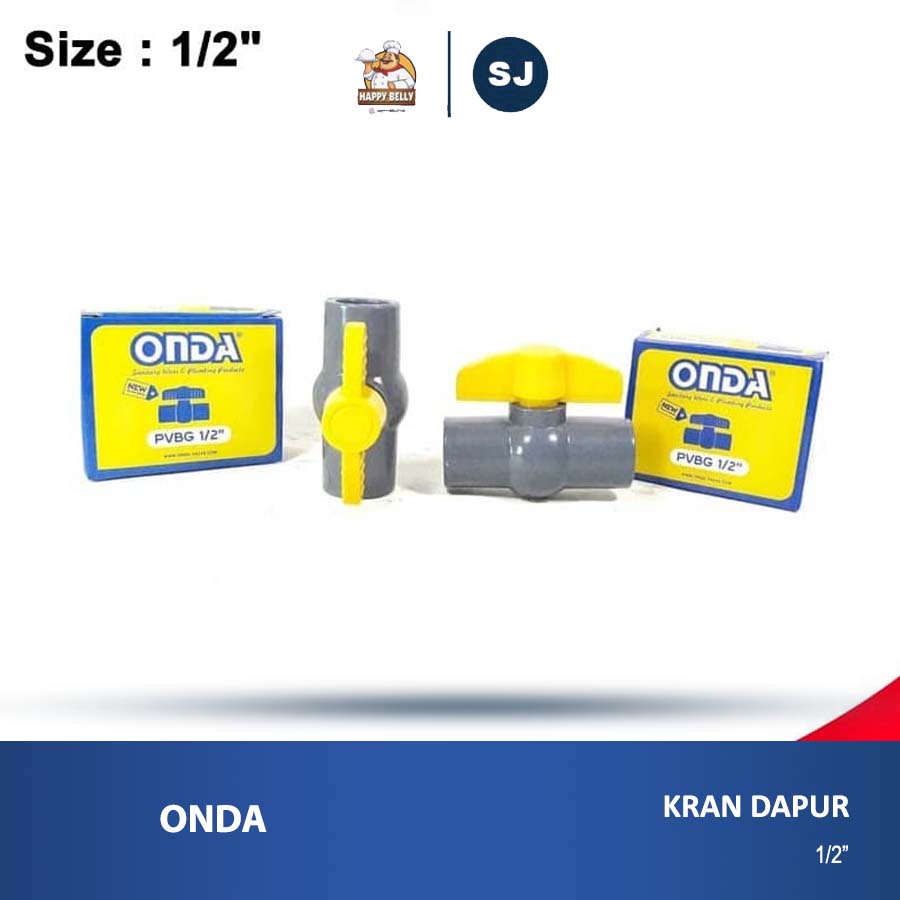Jual Ball Valve / Stop Kran / Keran Polos PVC Onda PVBG 1/2" plastik ...
