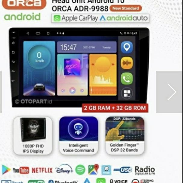 Jual TV ANDROID 9 INCH ORCA ADR 9988 HEAD UNIT ANDROID AUTO APPLE CAR PLAY | Shopee Indonesia