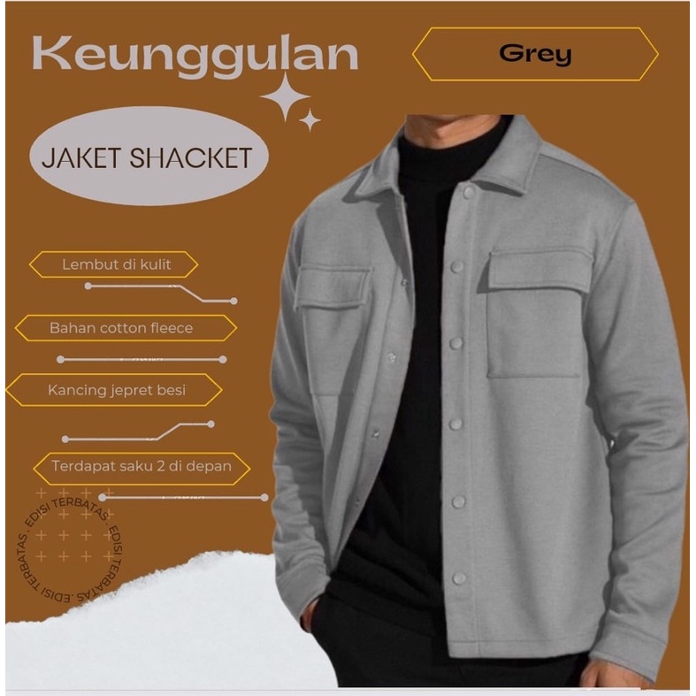 Jual Jaket Shacket Pria Premium Jacket Shacket Katun Fleece Jaket Pria ...