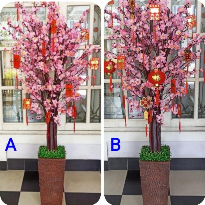 Jual Pohon imlek meihua sincia sakura mehwa 160 cm paket hiasan imlek ...