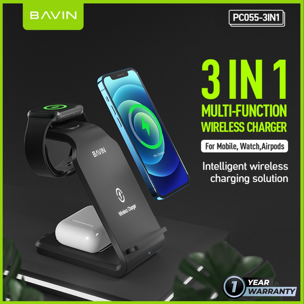 Jual 3in1 Universal Wireless Charger Stand 15W Qi Fast Charging Dock ...