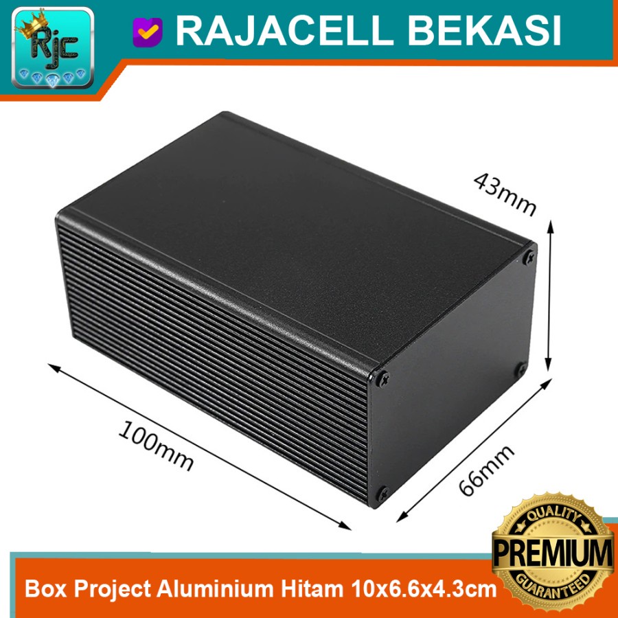 Jual Box Aluminium Project Case Enclosure Metal 10x6.6x4.3cm Warna ...