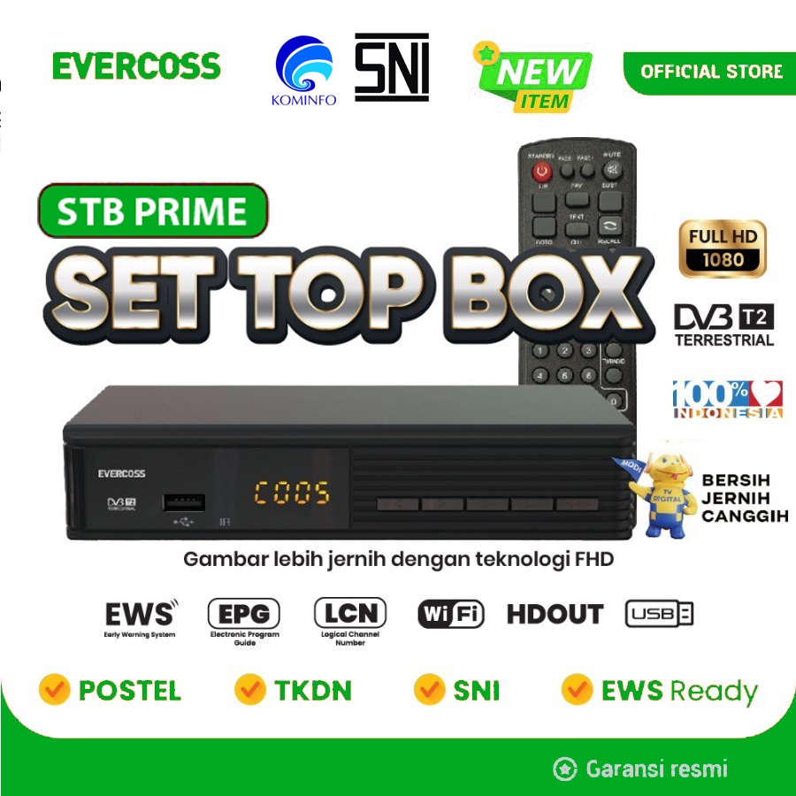 Jual Evercoss STB Set Top Box Prime Garansi Resmi | Shopee Indonesia
