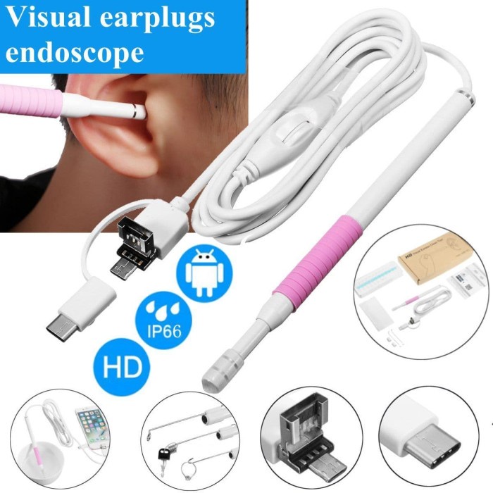 Jual Kamera 3In1 Ear Cleaning Usb Endoscope 5.5Mm Visual Ear Spoon ...