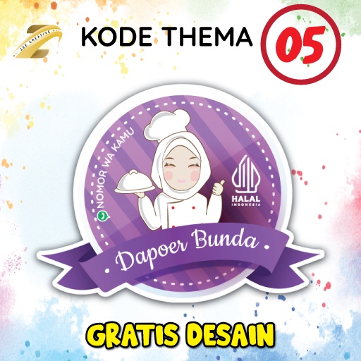 Jual Stiker Label Kemasan Cutting Pola Gratis Desain / Stiker Logo ...