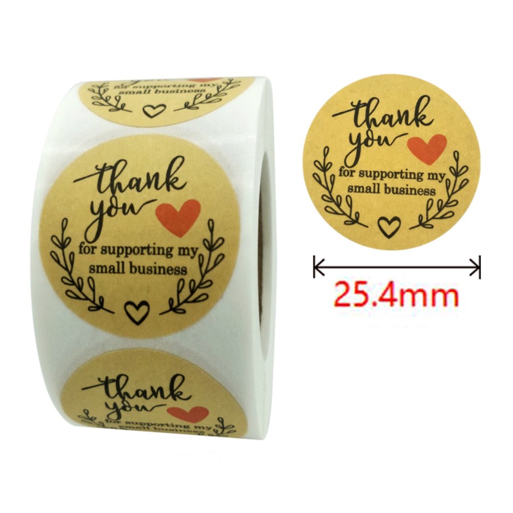 Jual Sticker Label Kraft Thank You Stiker Coklat Tag Segel Amplop 2,5 ...