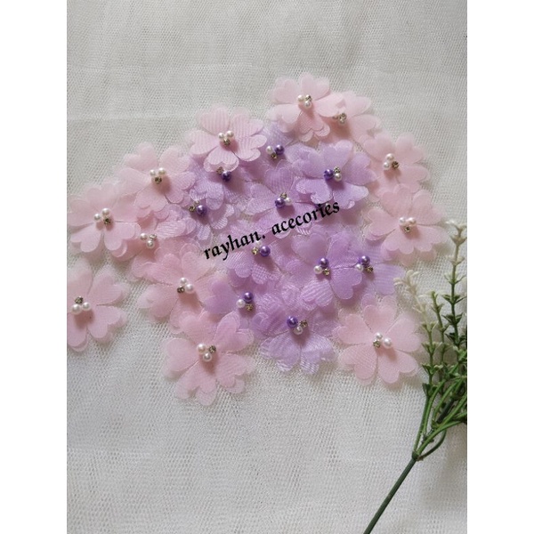 Jual bunga organza 3D motif love/hiasan gaun/kebaya (12pcs) | Shopee ...