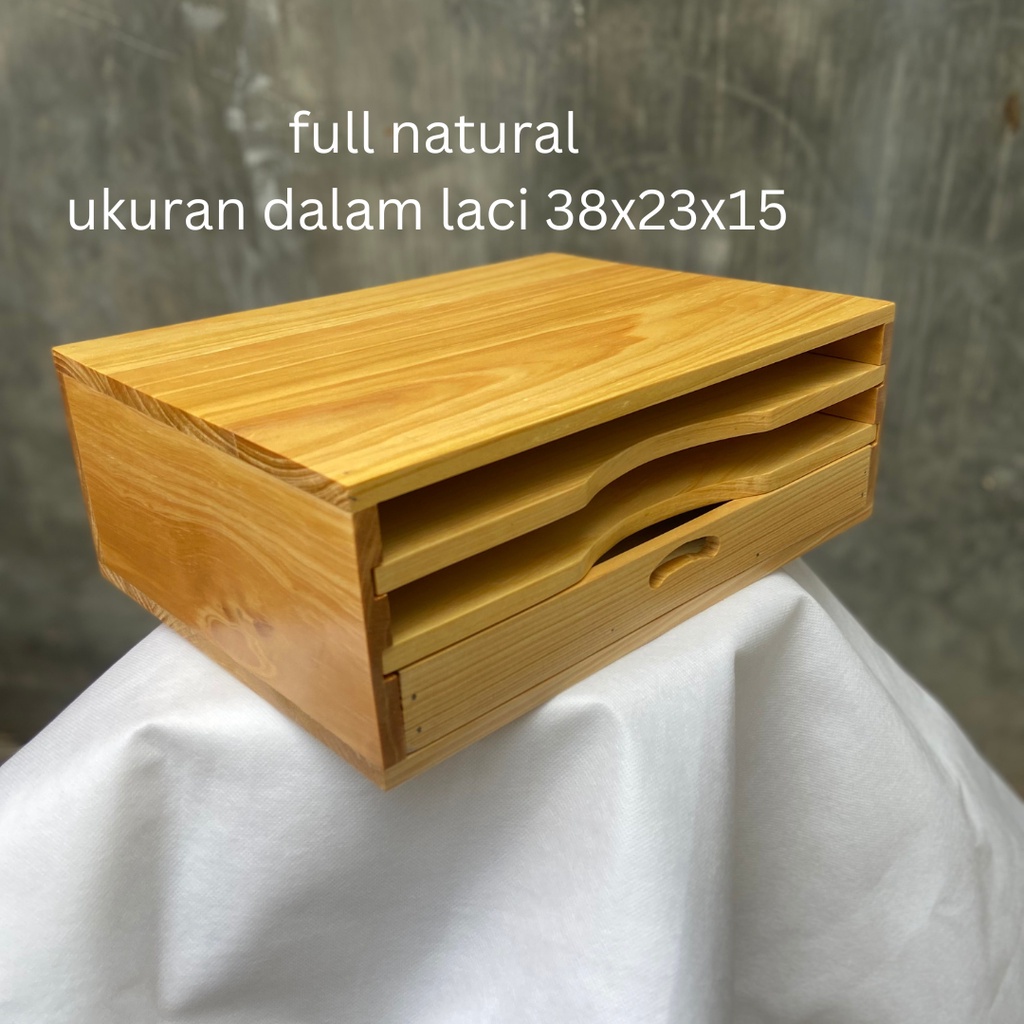 Jual CUSTOM meja print RYRY ukurn dalam laci 38x23x15 natural | Shopee ...