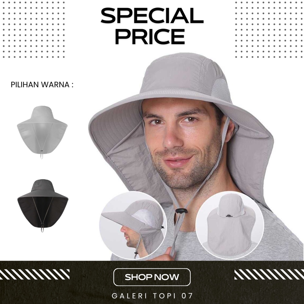 Jual Topi Mancing Anti Panas Waterproof Topi Mancing Pria Anti UV Topi ...
