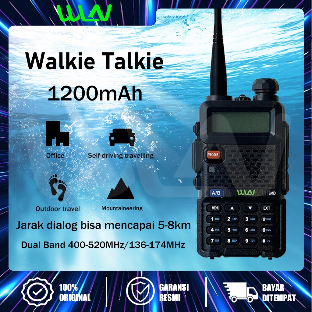 Jual Walkie Talkie HT WLN UV5R Dual Band 5W 128CH UHF+VHF handy talkie | Shopee Indonesia