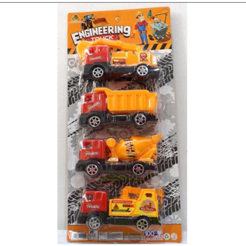 Jual Oct 6337 Mainan Mobil Kontruksi Isi 4 Pull Back / Mainan Mobil ...