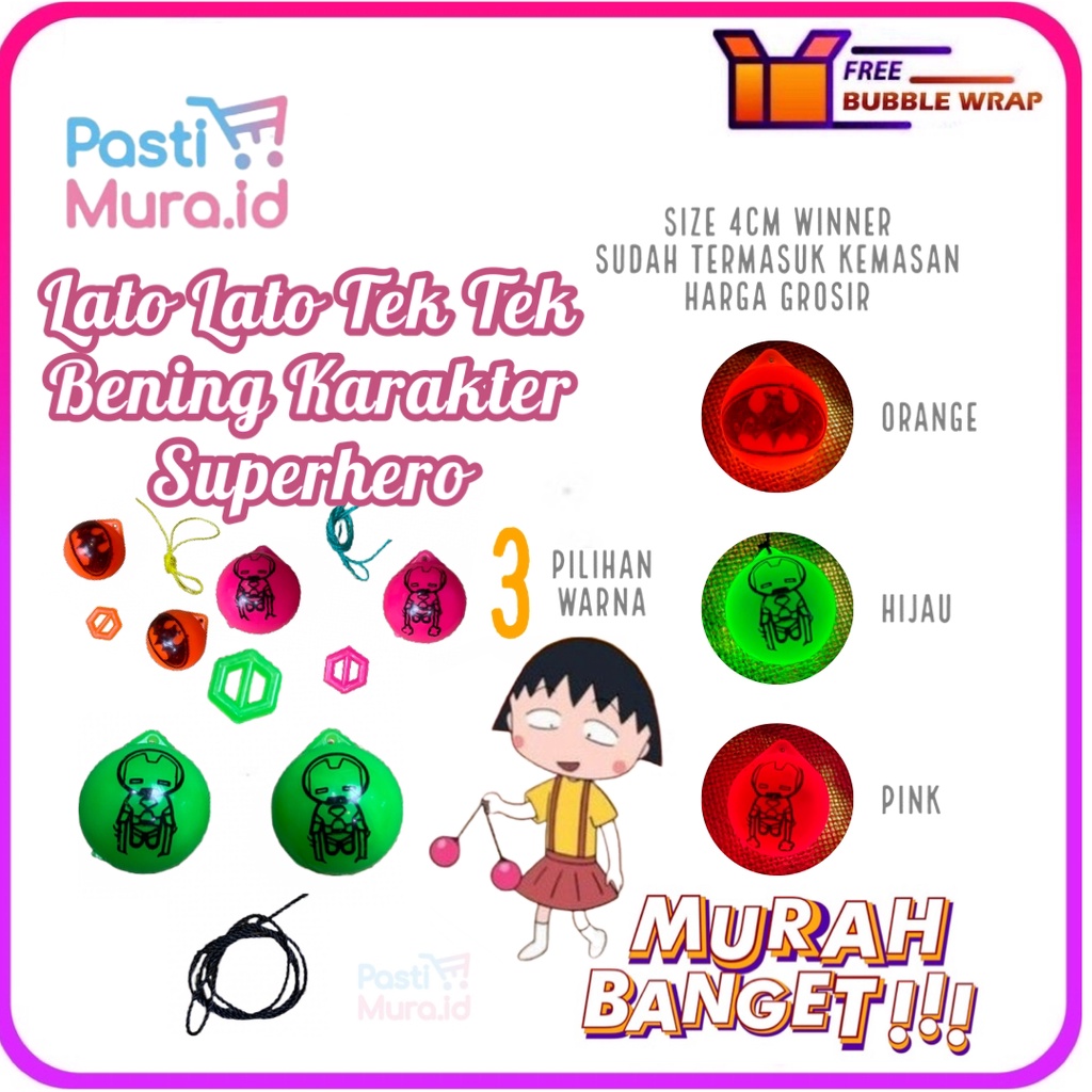 Jual [ PastiMura] LATO LATO TEK TEK ETEK BENING KARAKTER SUPERHERO ...