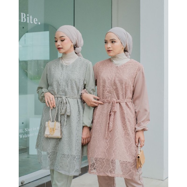 Jual Baju oneset setelan setcel 2in1 set ( 2 pcs ) brokat brukat tile ...