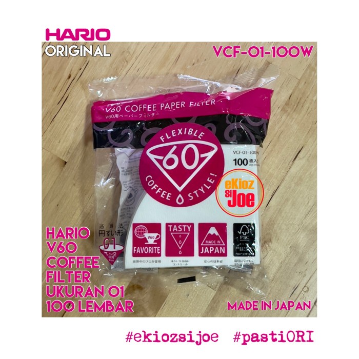 Jual Hario V60 Paper Filter 01 Vcf-01-100W (Bleach) | Shopee Indonesia