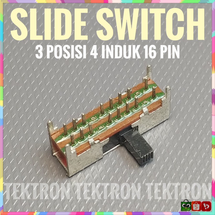 Jual Selector Slide Switch 3 Posisi 16 Pin 4 Induk Saklar Geser ...
