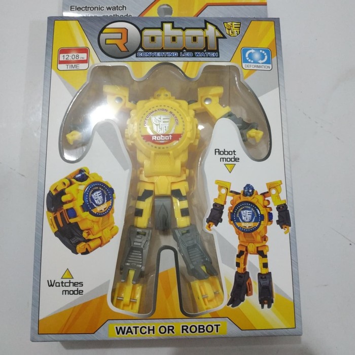 Jual jam anak-anak model robot yang bisa diubah menjadi jam tangan ...