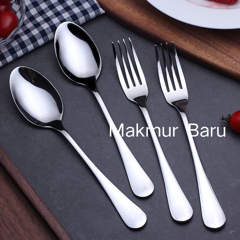 Jual Sendok Makan Dan Garpu Makan Besar Tebal HIGH QUALITY ( 6 Pcs ...