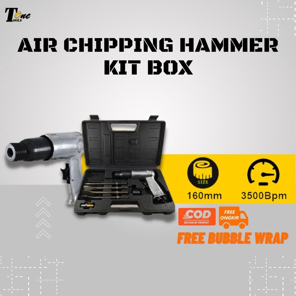 Jual Air Chipping Hammer Chisel Kit Set 190MM Japan Quality | Shopee ...