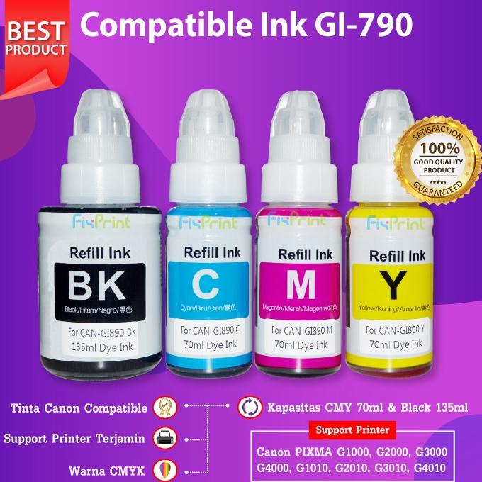 Jual Tinta Compatible GI790 GI-790 Refill Canon G1000 G2000 G3000 G4000 PROMO | Shopee Indonesia