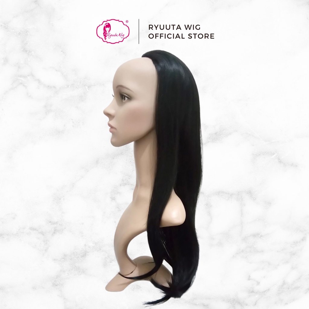 Jual Ryuuta Wig Half Wig Setengah Lurus Panjang Hitam Coklat 70 cm ...