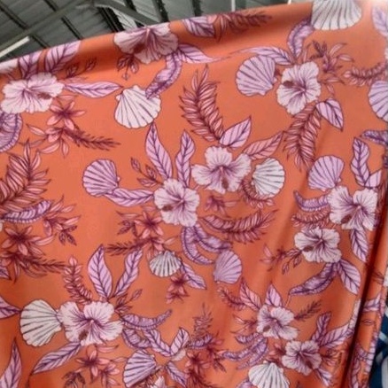 Jual Kain lycra motif bunga dzi - kain street motif - bahan melar ...