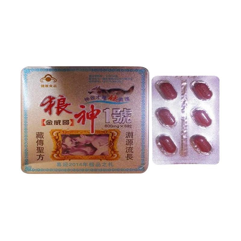 Jual Red-500 Stamina Pria Asli Obat Kuat Cina Srigala Merah Isi 6 ...