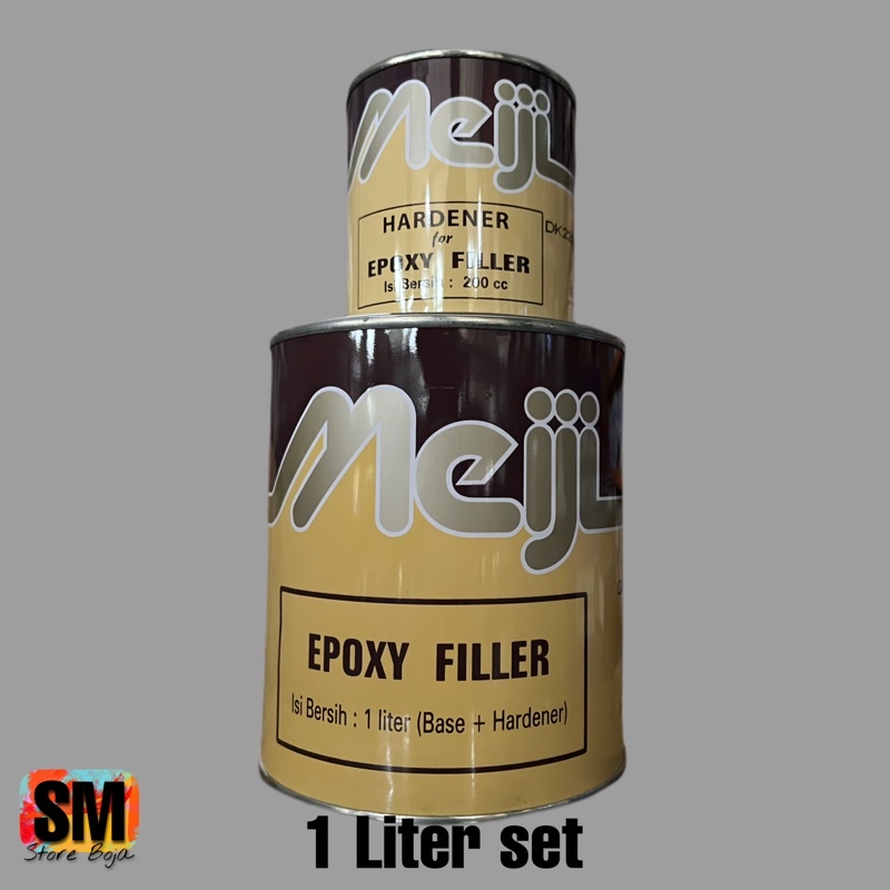Jual Cat Epoxy Filler MEIJI Grey 1 liter /1kg/ Cat dasar Besi / cat ...