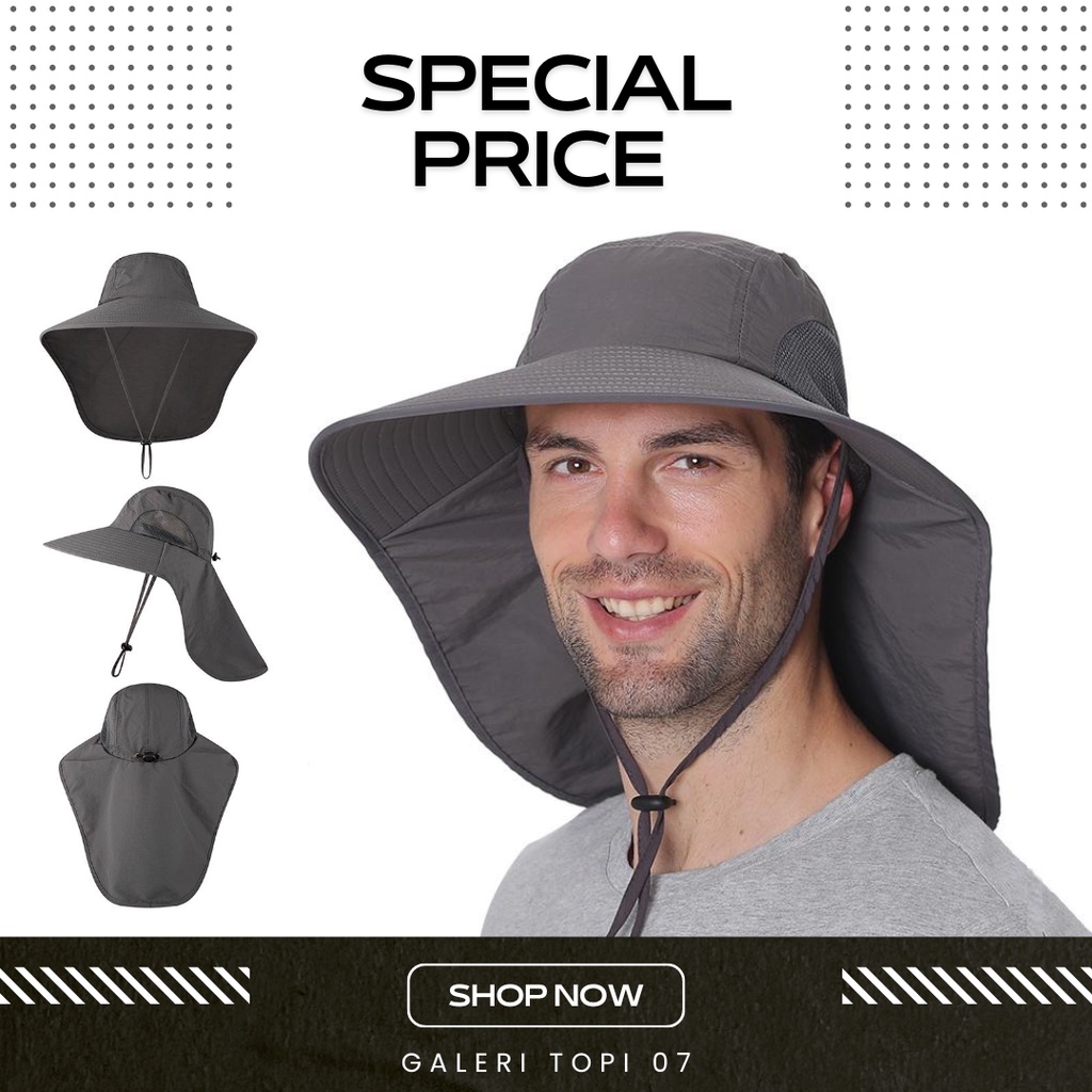 Jual Topi Matahari Tepi Lebar Dengan Penutup Leher Untuk Perjalanan ...