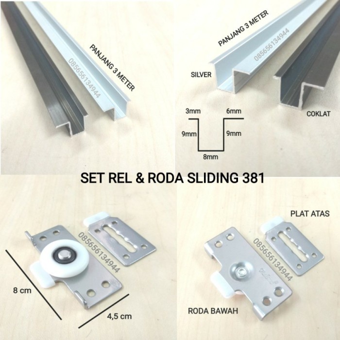 Jual Lemari Set Rel Plus Roda 381 Pintu Sliding / Geser Lemari 1,5 Mtr ...