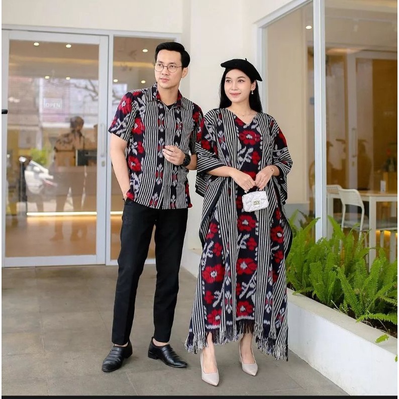Jual SET COUPLE TENUN ETNIK BAJU PREWEDDING KONDANGAN KEKINIAN | Shopee Indonesia