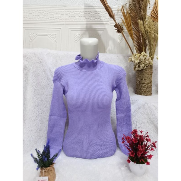 Jual DAISY CURLY SWEETER RAJUT TURTLENECK KRIWIL/ INNER RAJUT DAISY ...