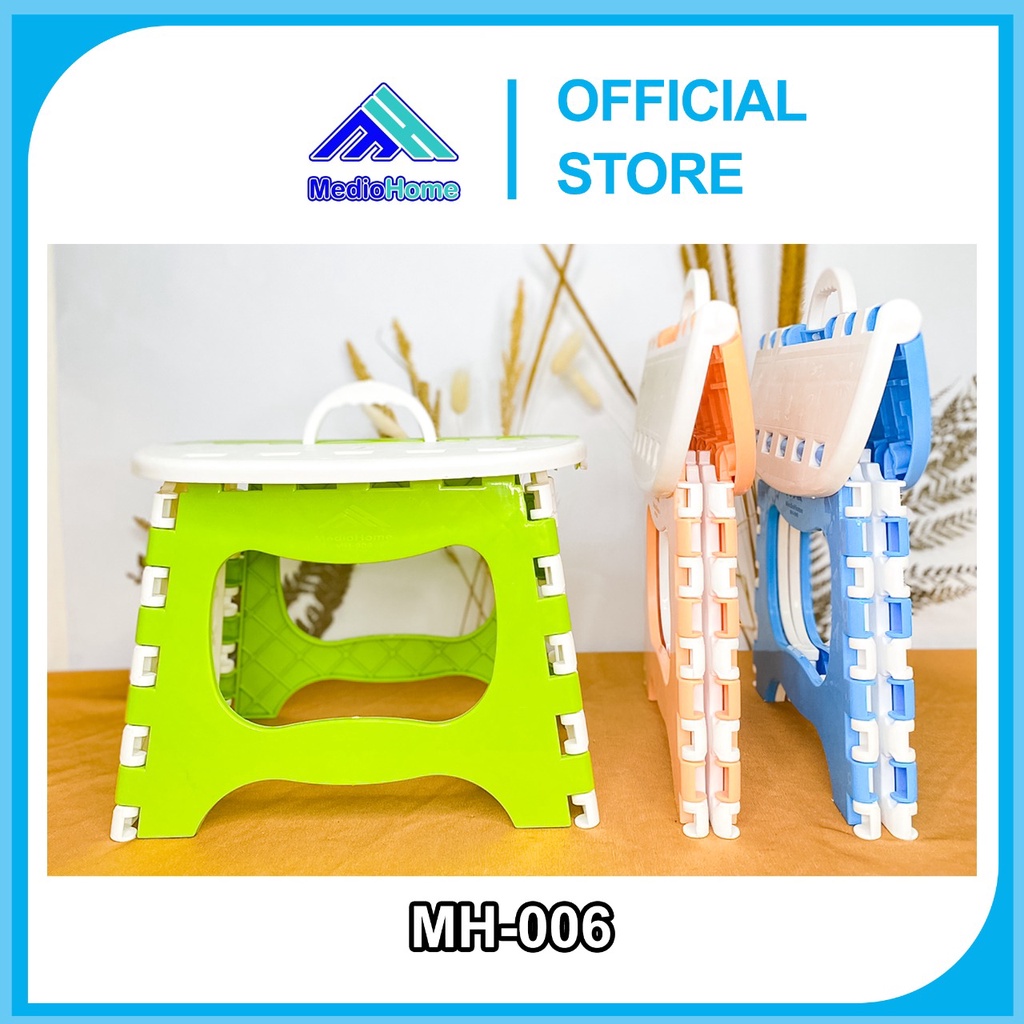 Jual MedioHome Kursi Mini Bangku Kursi Lipat Plastik -MH-006 | Shopee Indonesia