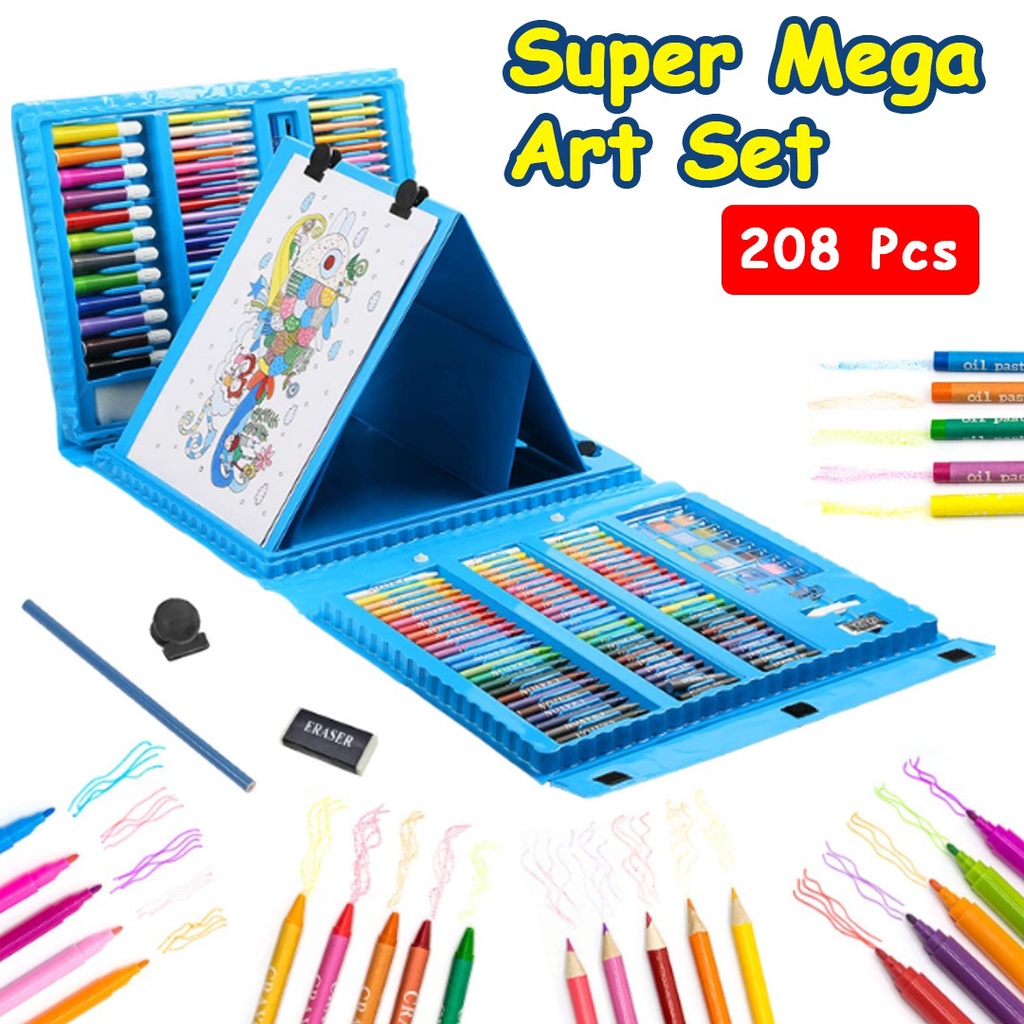 Jual ART SET 208 Pensil Warna Crayon Gambar set 208 pcs Crayon Pensil ...