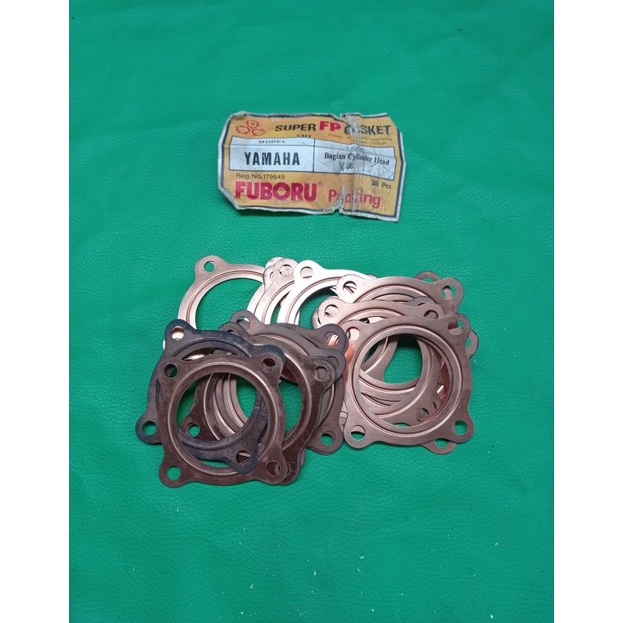 Jual paking packing gasket perpak cylinder head atas tembaga yamaha V80 | Shopee Indonesia