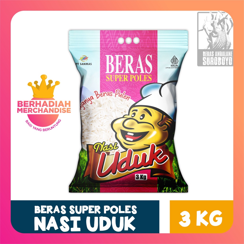 Jual Beras Nasi Uduk @3Kg - Kemasan Plastik | Shopee Indonesia