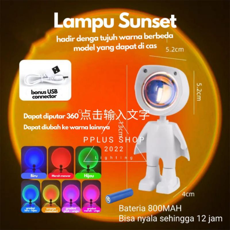 Jual [ PPLUS ] LAMPU LED PROYEKTOR SUNSET CHARGER USB 500ma/ LAMPU FILL ...