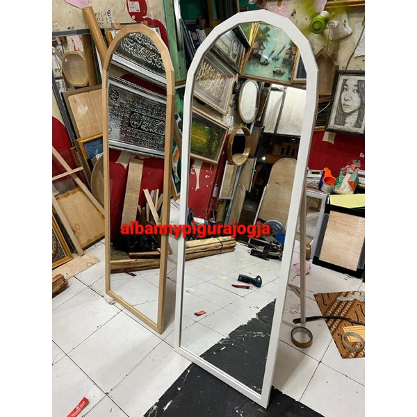Jual Standing mirror dome fullbody+Lampu 45x127cm cermin lengkung ready ...