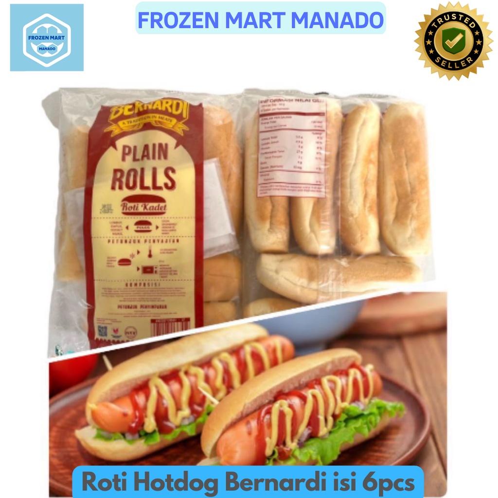 Jual Roti Hotdog Bernardi isi 6pcs - Frozen Mart Manado (Frozen Food ...