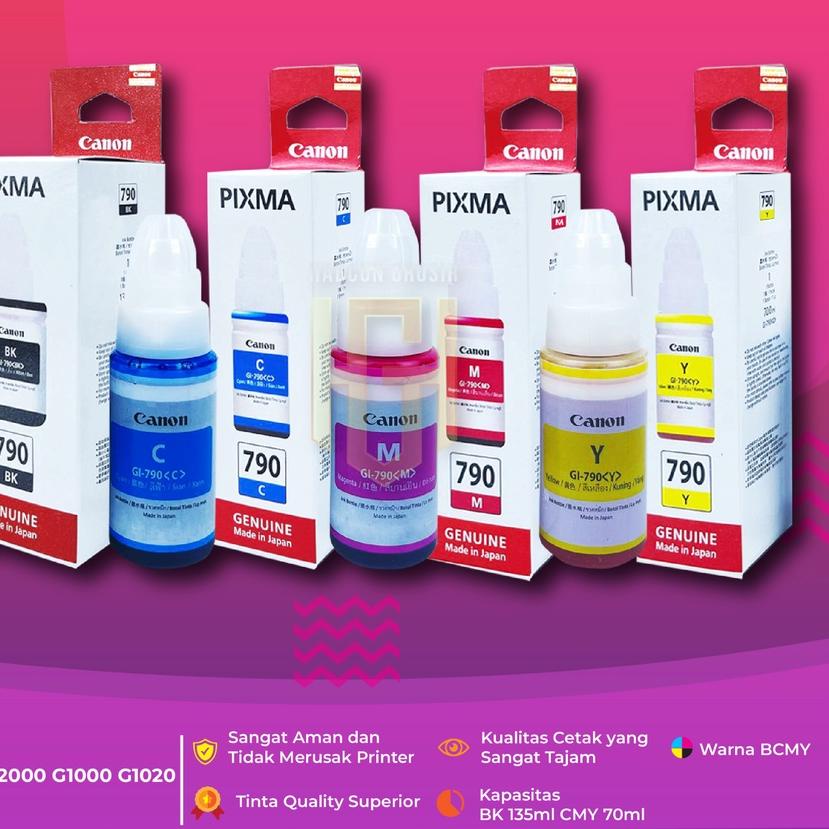 Jual 1 SET 4 PCS Tinta Canon Gi 790 Tinta Printer G1000 G2000 G3000 ...