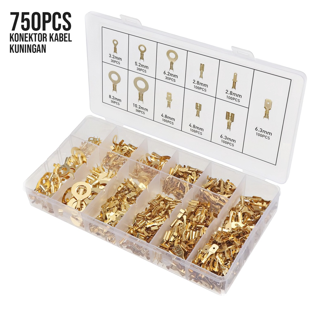 Jual Allefix Kuningan Terminal Kabel Ring Lug Terminal Konektor Kabel ...